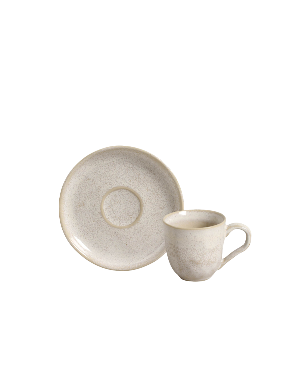 ORGANIC STONEWARE CUP AND SAUCER – Off-White Palette